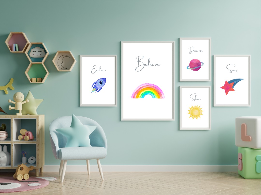 Children's Outer Space Affirmations Set of 6 Printable Posters ...