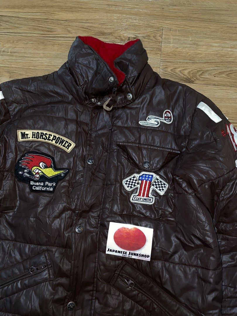 Clay Smith Racing Jacket mooneyes yellowcorn, Fesyen Pria, Pakaian ...