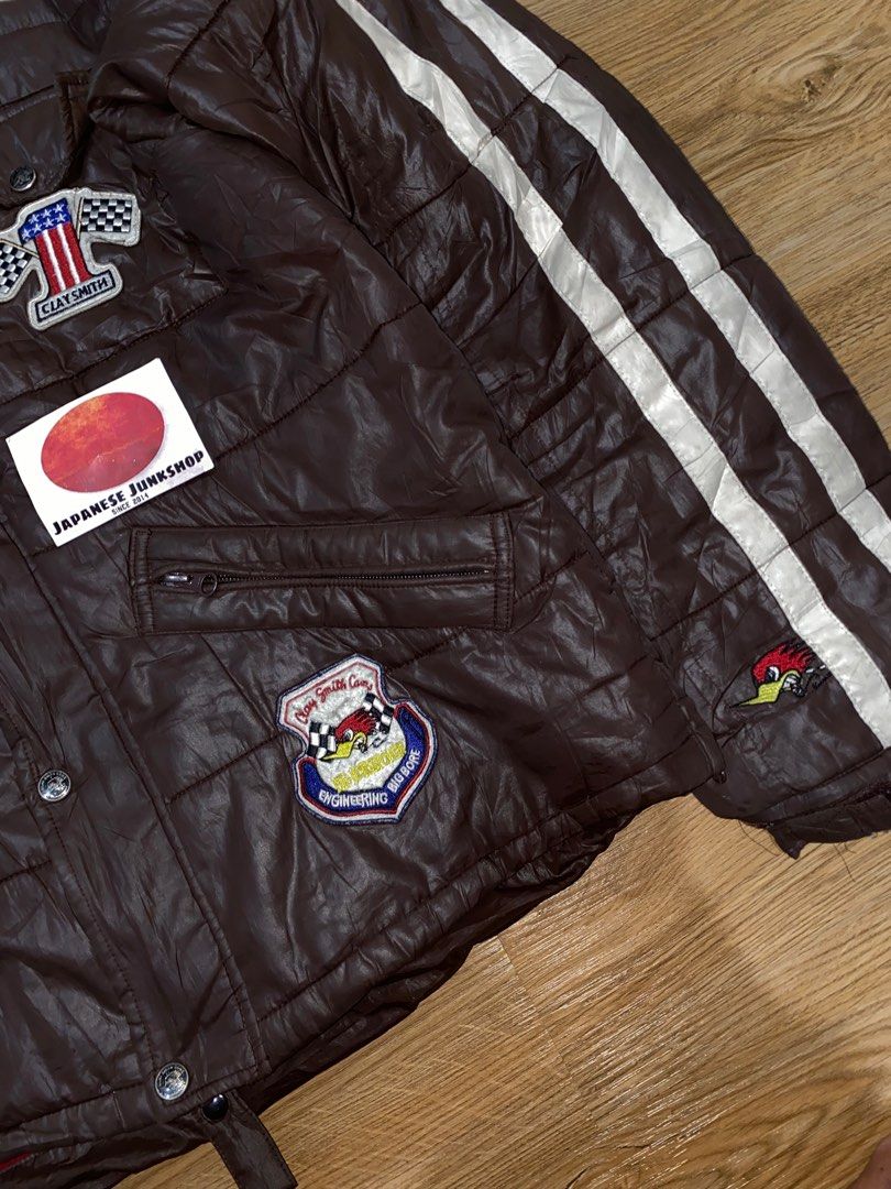 Clay Smith Racing Jacket mooneyes yellowcorn, Fesyen Pria, Pakaian ...