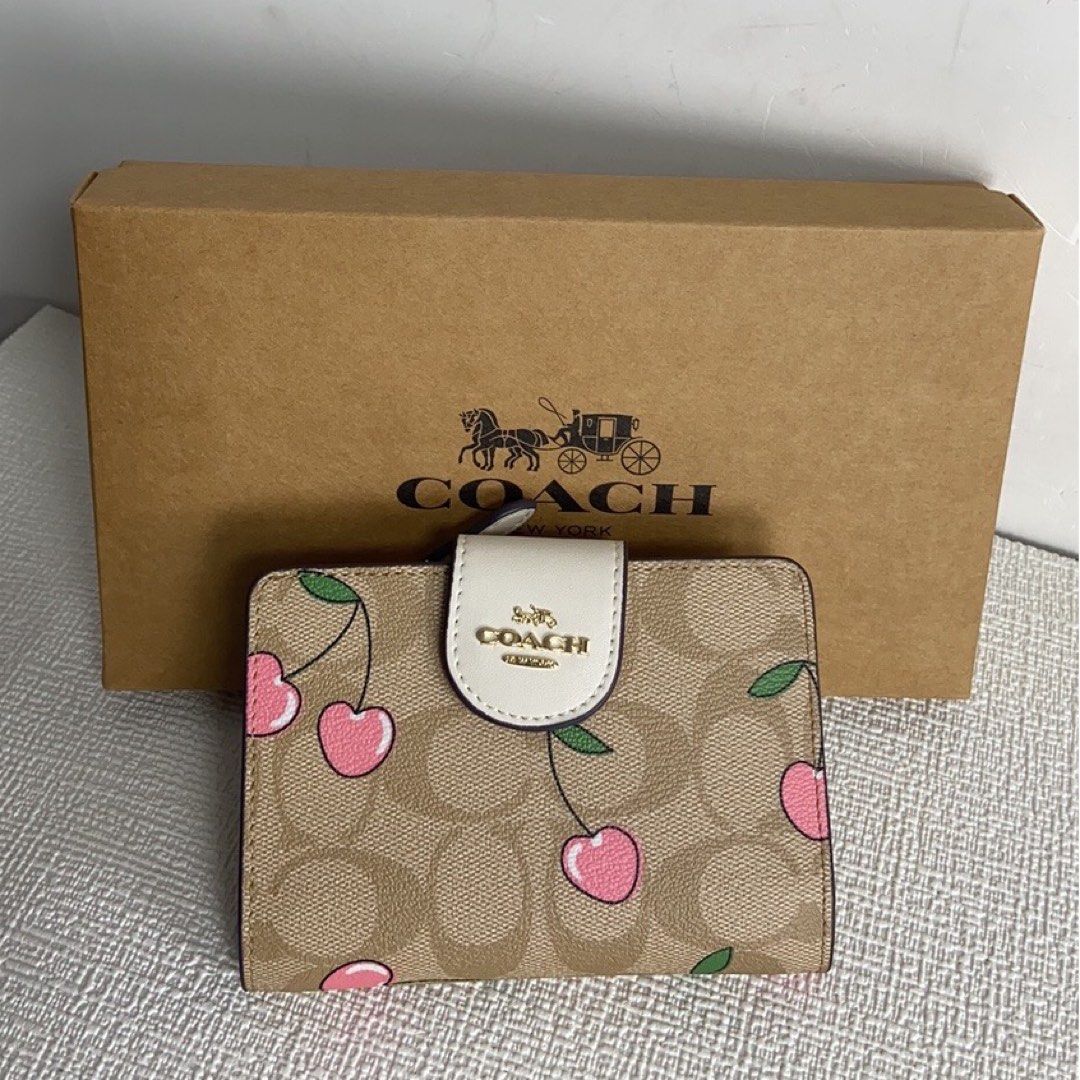 Coach Medium Wallet With Cherry Print, Women's Fashion, Bags & Wallets ...