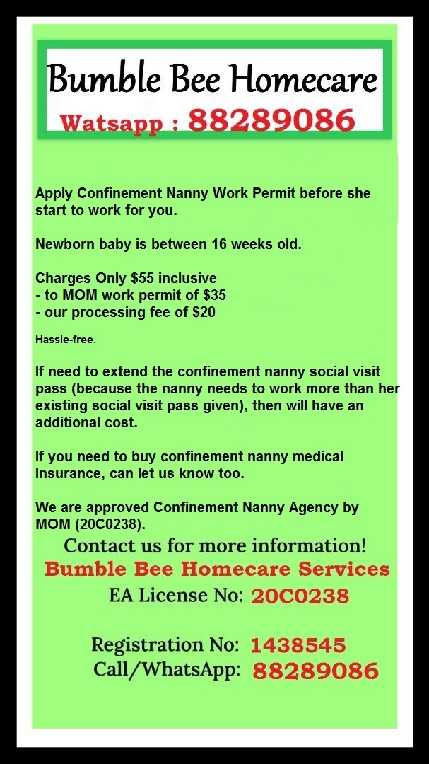 Confinement Nanny MOM Work Permit Application ONLY, Babies & Kids ...
