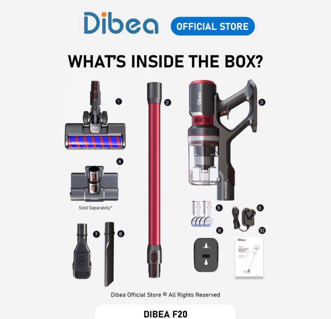 Dibea F20 Max Accessories, TV & Home Appliances, Vacuum Cleaner & Housekeeping on Carousell