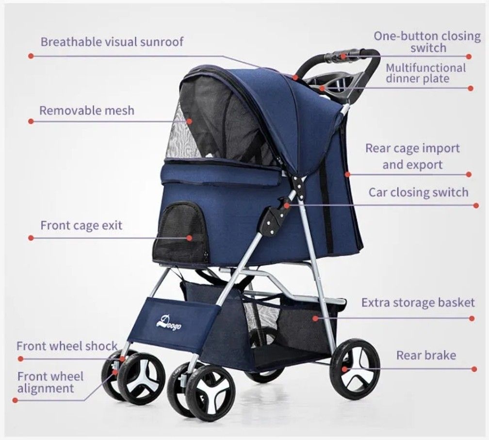 Doogo Pet Stroller, Pet Supplies, Homes & Other Pet Accessories on ...