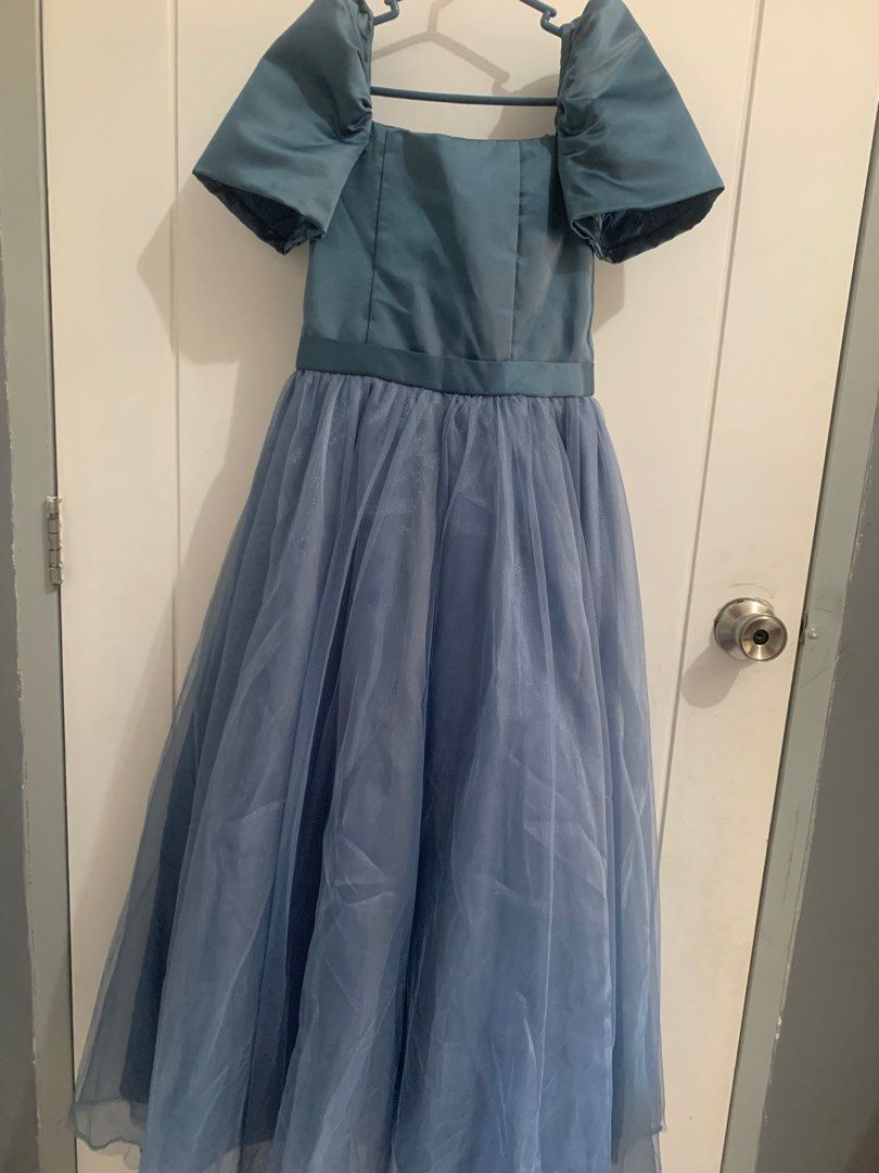 Dusty Blue Filipiniana Dress Gown on Carousell