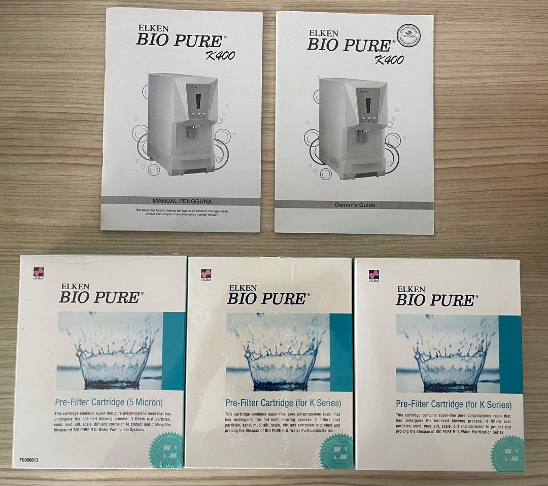 ELKEN BioPure K400 Reverse Osmosis Water Purifier + 3 Boxes of Pre ...