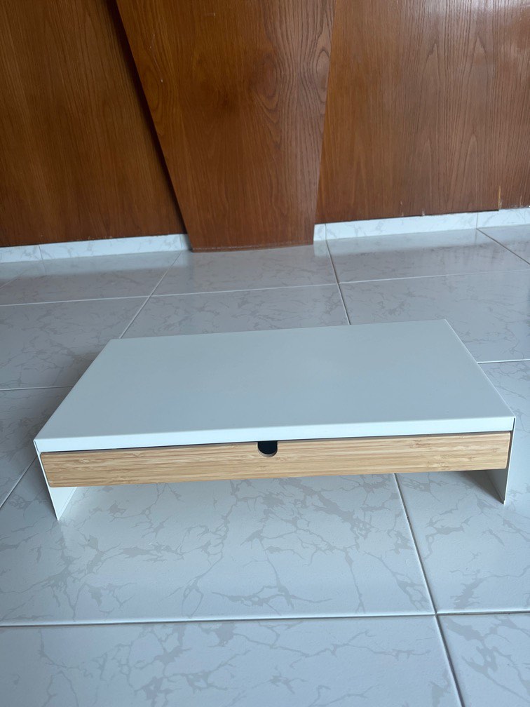 ELLOVEN Monitor stand with drawer, white, Computers & Tech, Parts ...