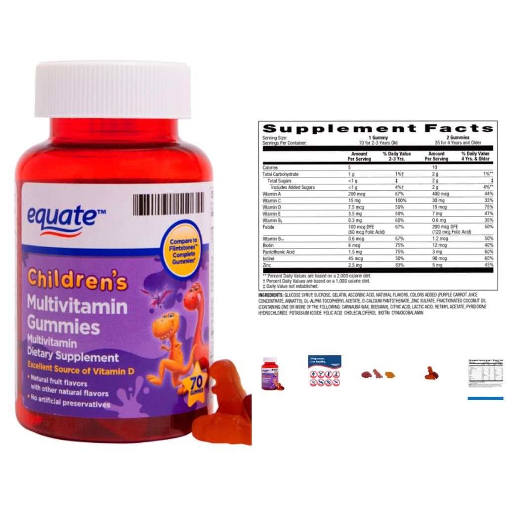 Equate Gummies Multivitamin, isi 70, Bayi & Anak, Perawatan & Makanan ...