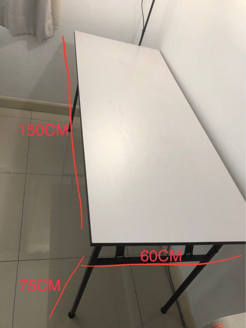 Foldable table computer table study table desk meja 150cm, Furniture ...