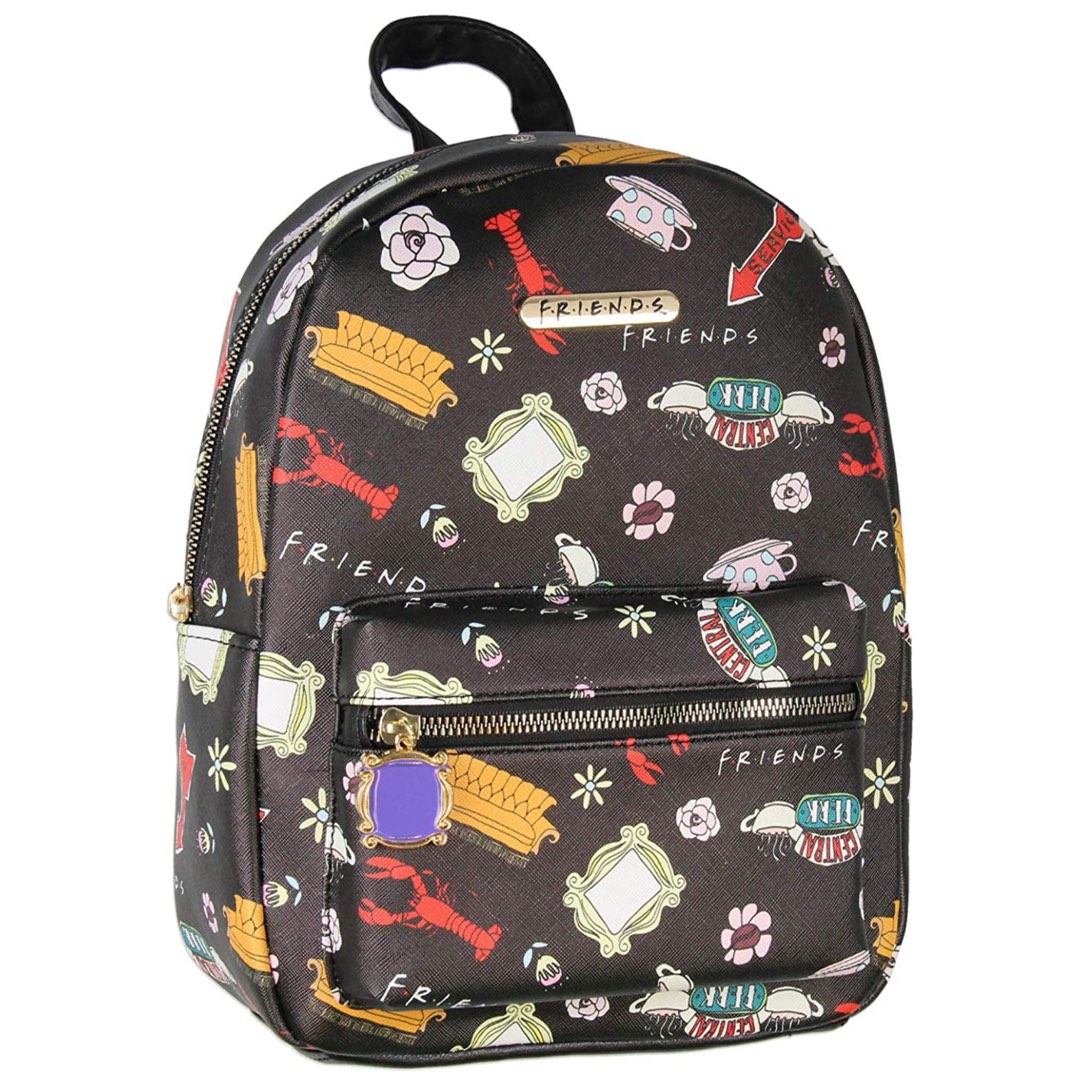 Friends TV Show Allover Toss Print Faux Saffiano Leather Mini Backpack ...