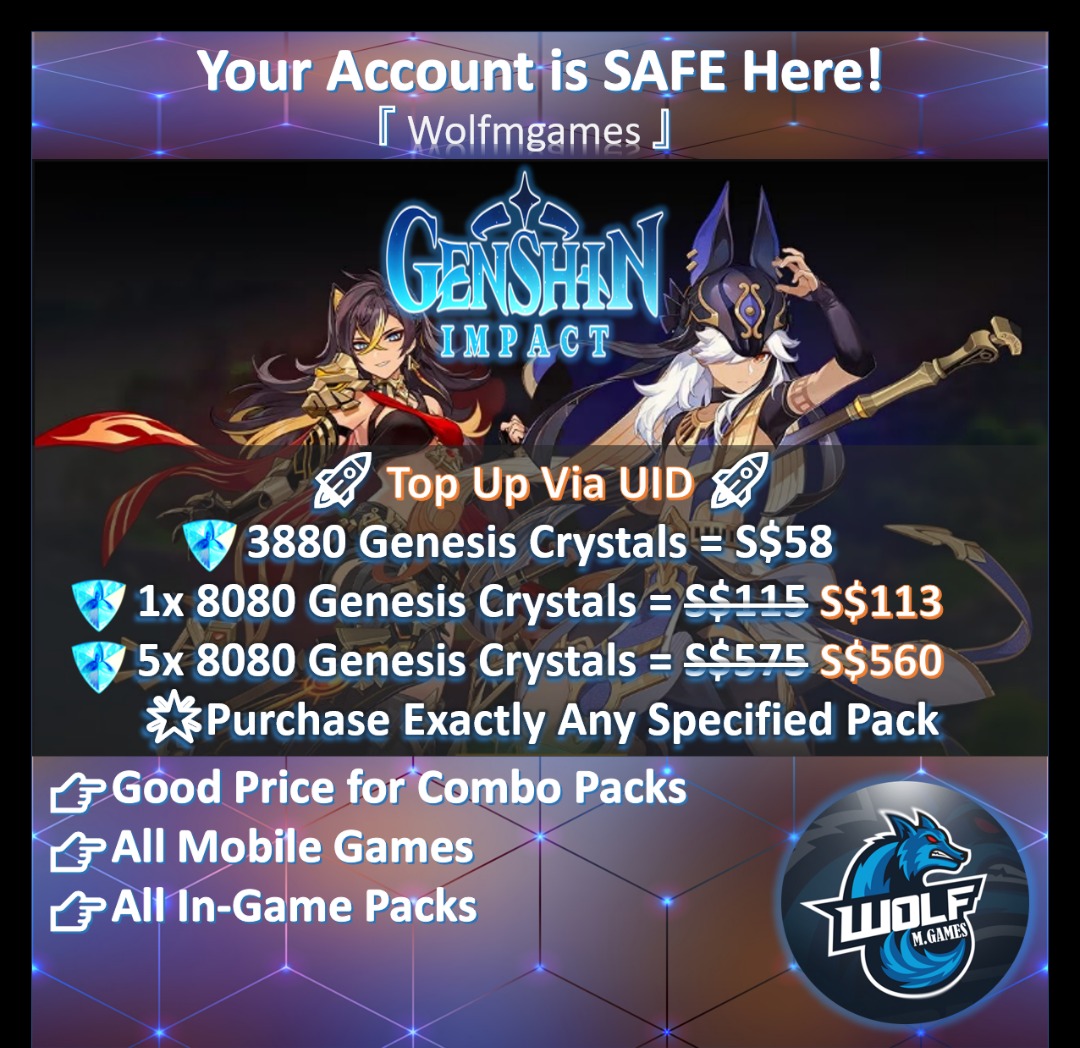 Genshin Impact UID Top Up [LEGAL], Video Gaming, Gaming Accessories ...