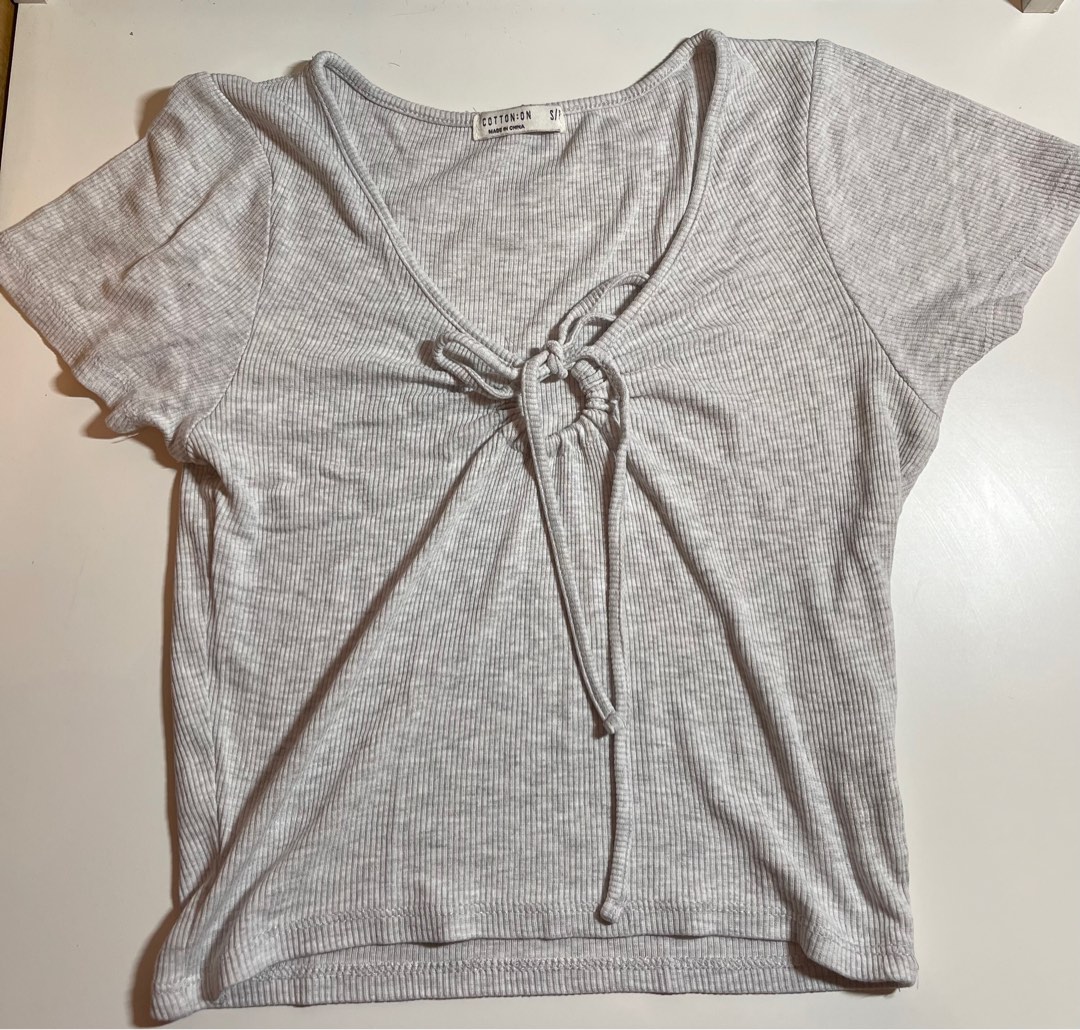 Grey Top, Women's Fashion, Tops, Blouses on Carousell