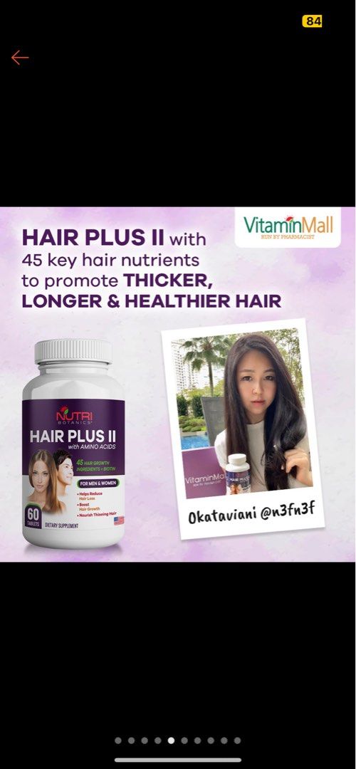 HAIR PLUS II By Nutri Botanics Biotin (Long expiry date 06/25), Health ...