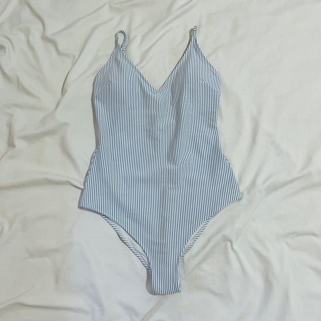 H&M One Piece Stripe Swimsuit on Carousell