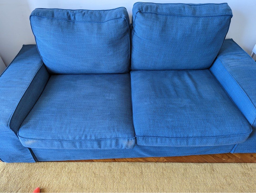 Ikea KIVIK 2-seater sofa blue, 傢俬＆家居, 傢俬, 梳化 - Carousell