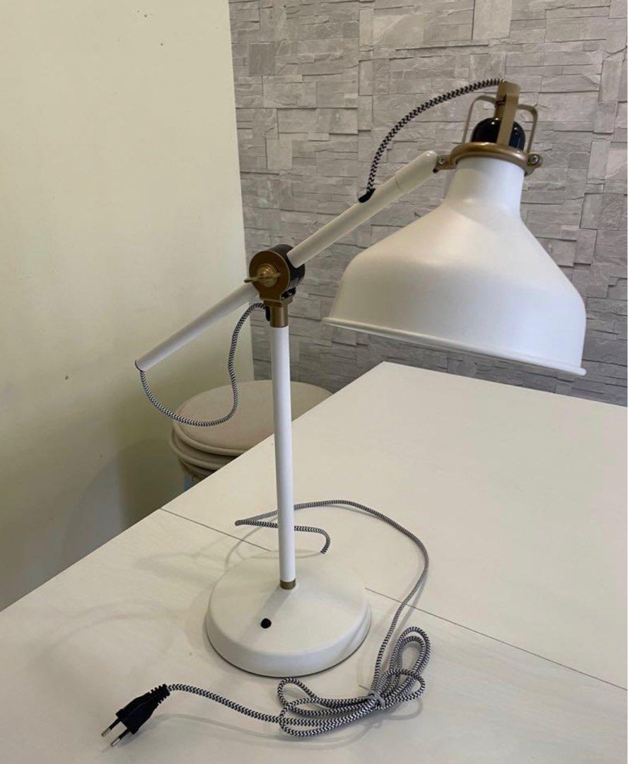 IKEA Ranarp Table Work Lamp (White), Furniture & Home Living, Lighting ...