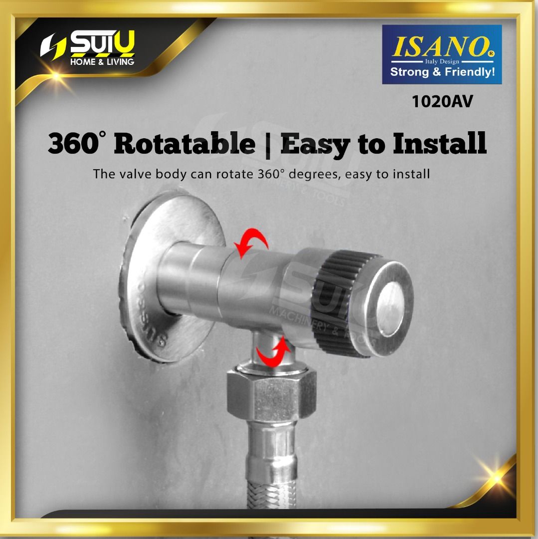 ISANO 1020AV SUS 304 Stainless Steel Angle Valve / Faucet, Furniture ...