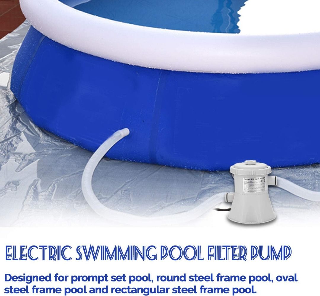 [J499] HS-630 Swimming Pool Filter Pump 300 Gallon, Furniture & Home ...