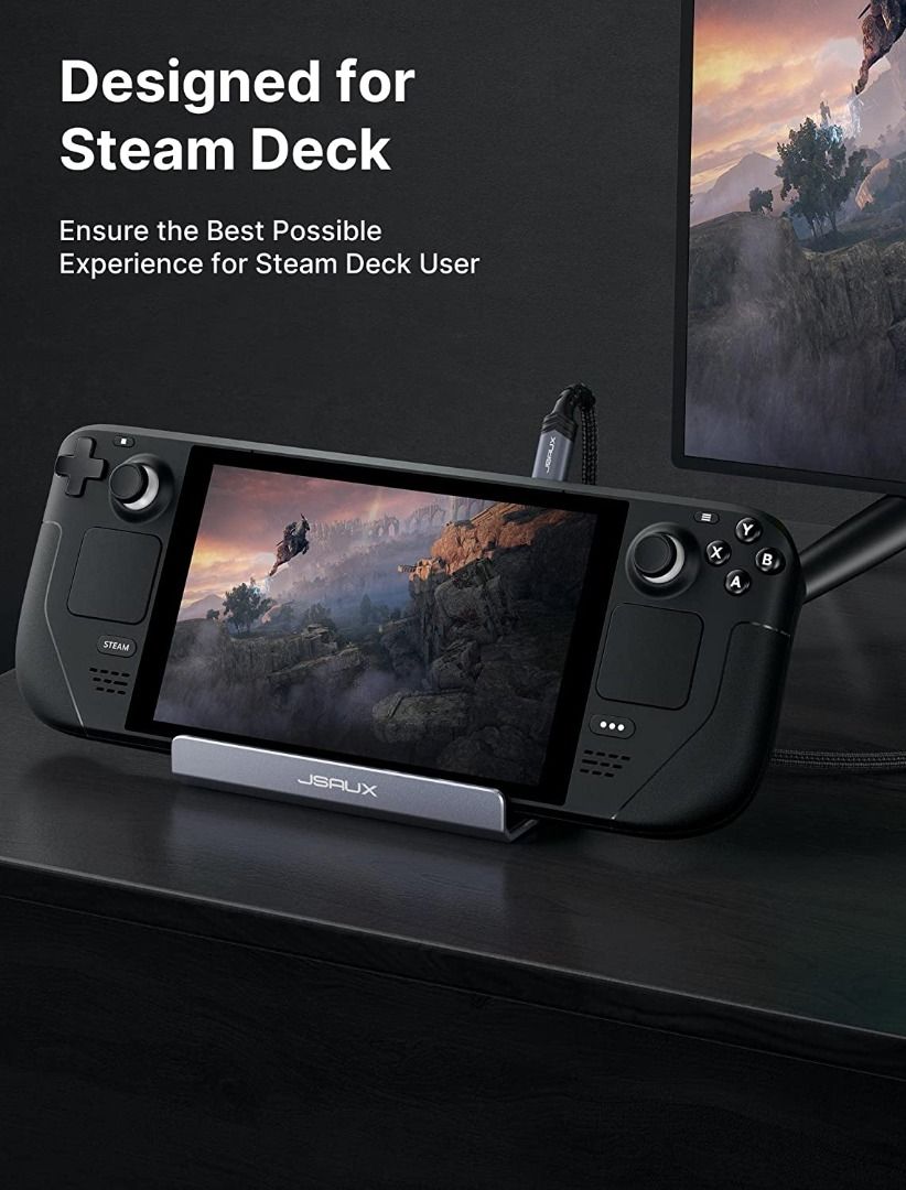 JSAUX Stand Base for Steam Deck, Frosted Aluminum Alloy Playstand for ...