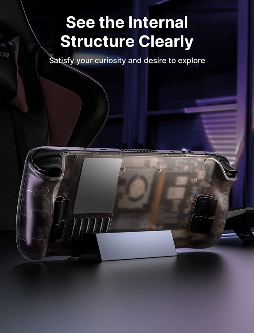 JSAUX Transparent Back Plate Compatible for Steam Deck，DIY Clear ...