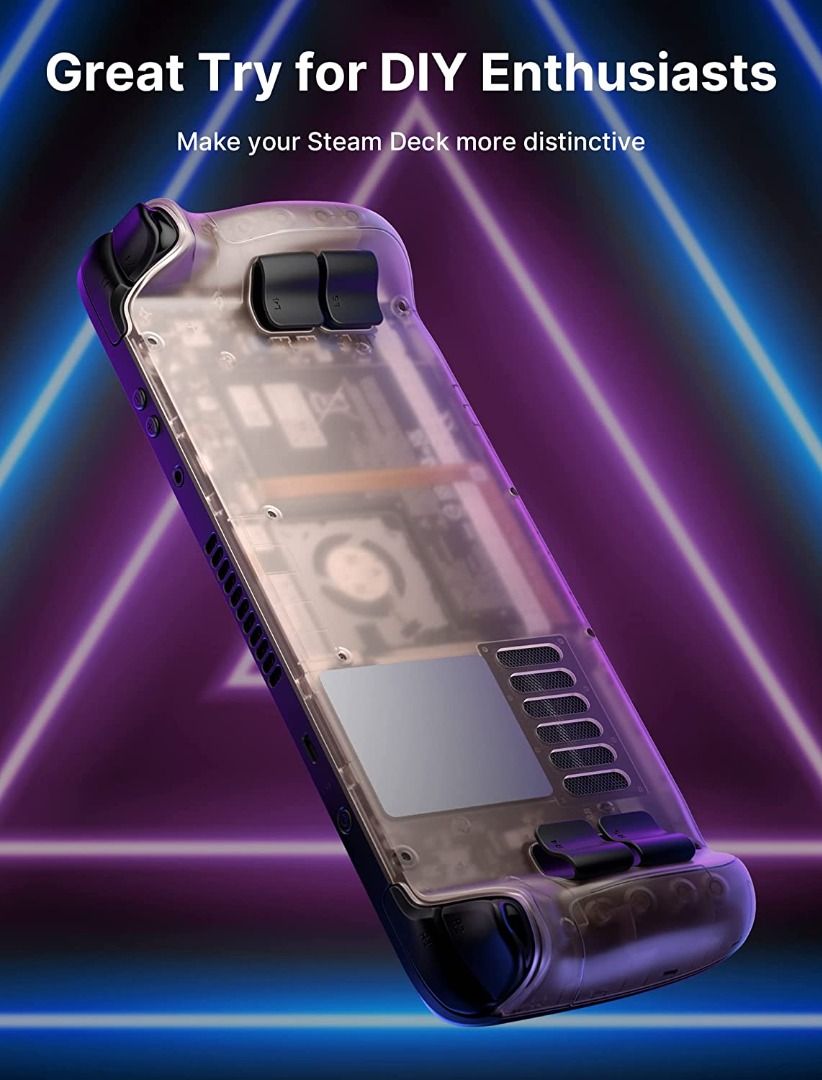 JSAUX Transparent Back Plate Compatible for Steam Deck，DIY Clear ...