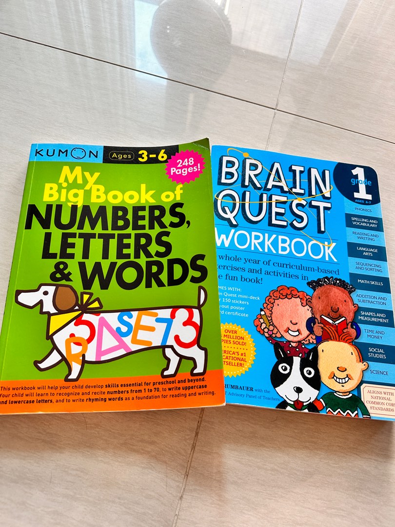 Kumon Brain Quest Workbook Grade 1 and My Big Book of numbers, letters ...