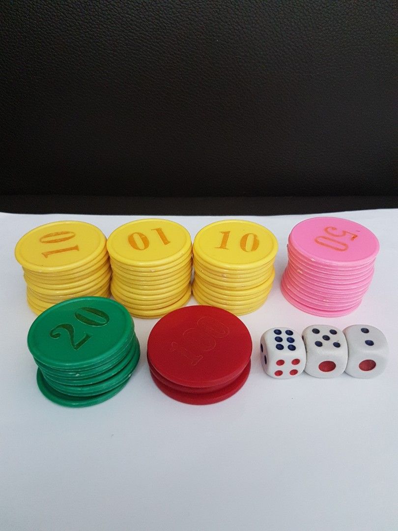 Mahjong Chips & Dice, Hobbies & Toys, Toys & Games on Carousell
