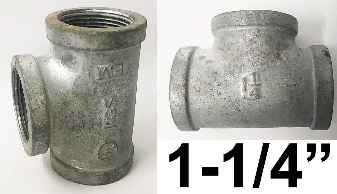 MECH GI TEE 1-1/4" THREADED SCH40 STANDARD SCREW TYPE MALLEABLE ...