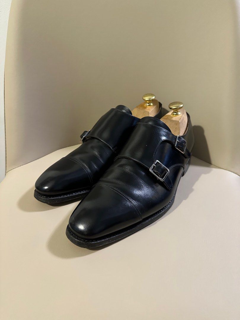 Meermin Black Double Monk 8UK, Men's Fashion, Footwear, Dress Shoes on ...