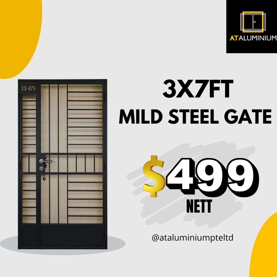 3x7ft / 4x7ft HDB/BTO/RESALE MILD STEEL GATE PROMOTION, Furniture ...