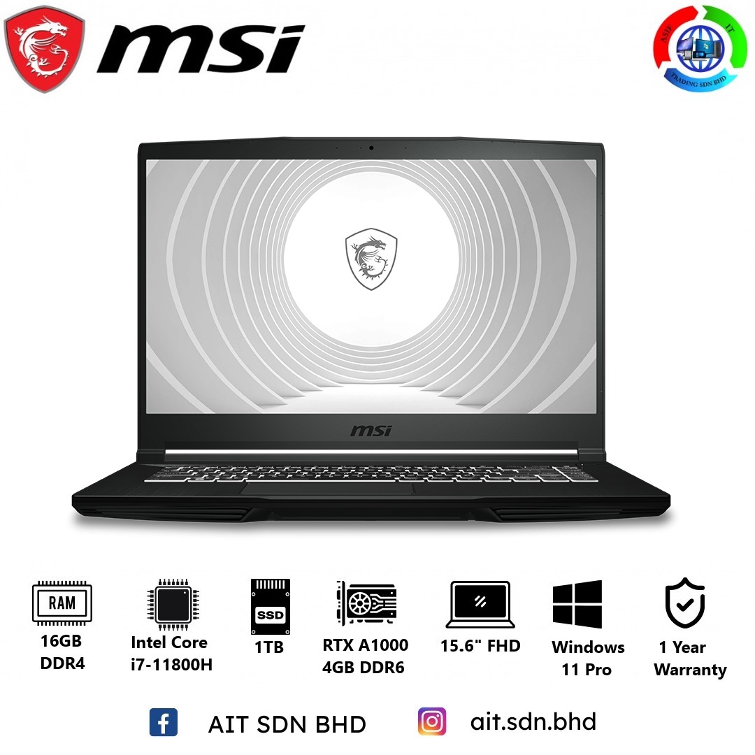 MSI CreatorPro M15 A11UIS-843 15.6" FHD Gaming Laptop Intel Core i7 ...