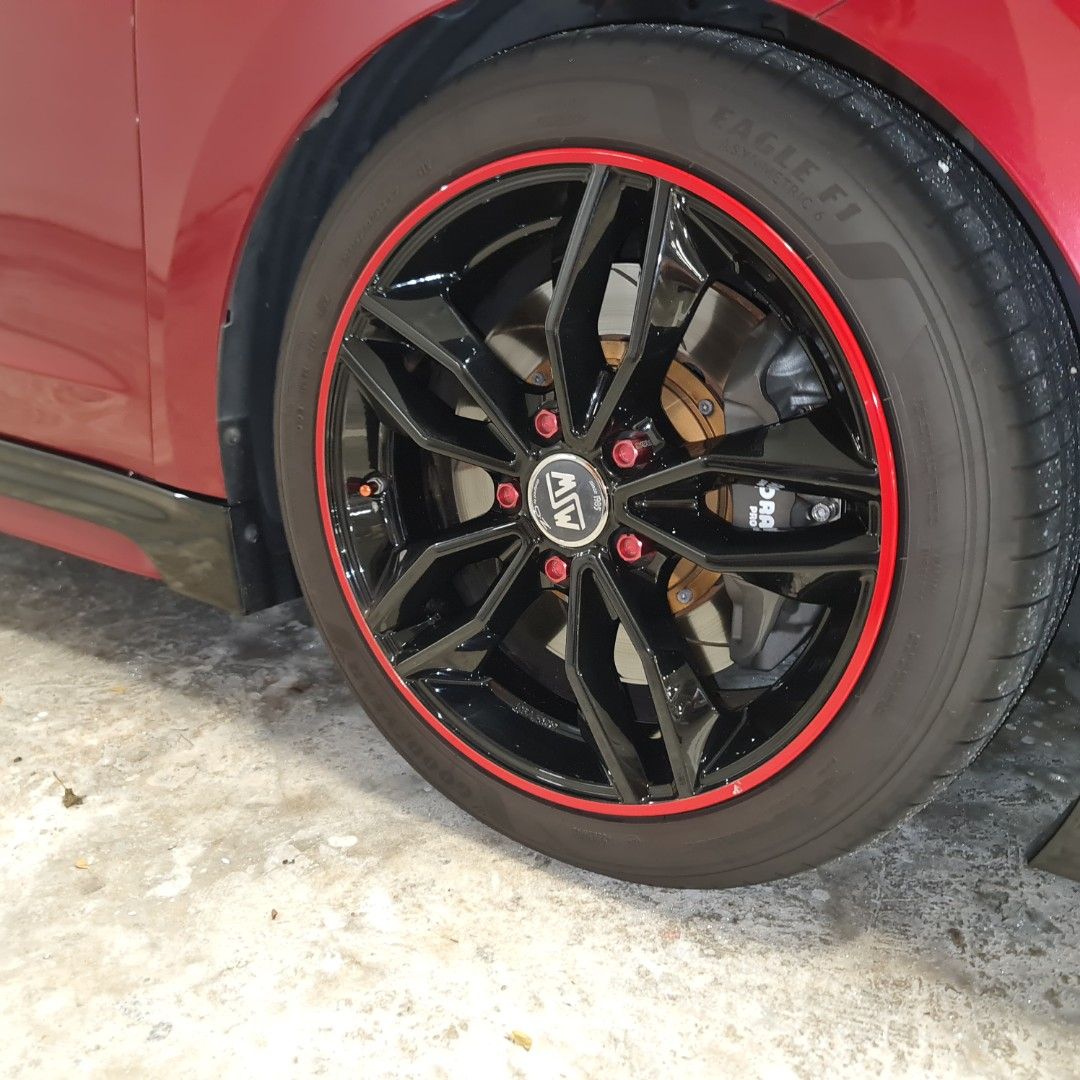 MSW71 17 inch rim with A6 tyre, Car Accessories, Tyres & Rims on Carousell