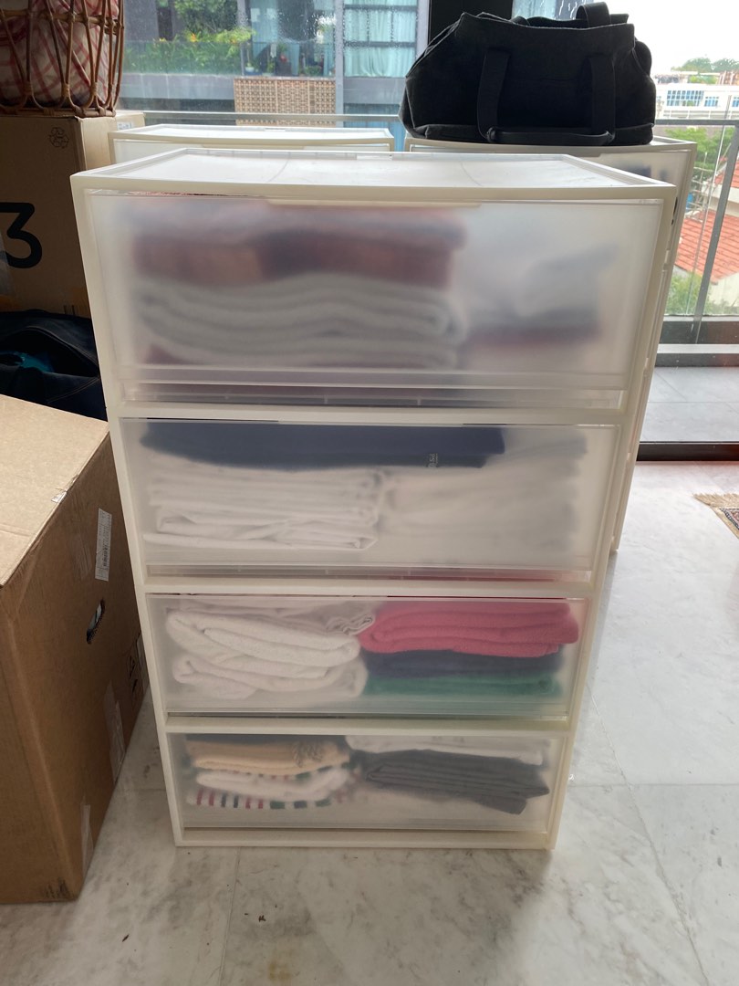 Muji 4-drawer set, Furniture & Home Living, Home Improvement & Organisation, Storage Boxes ...