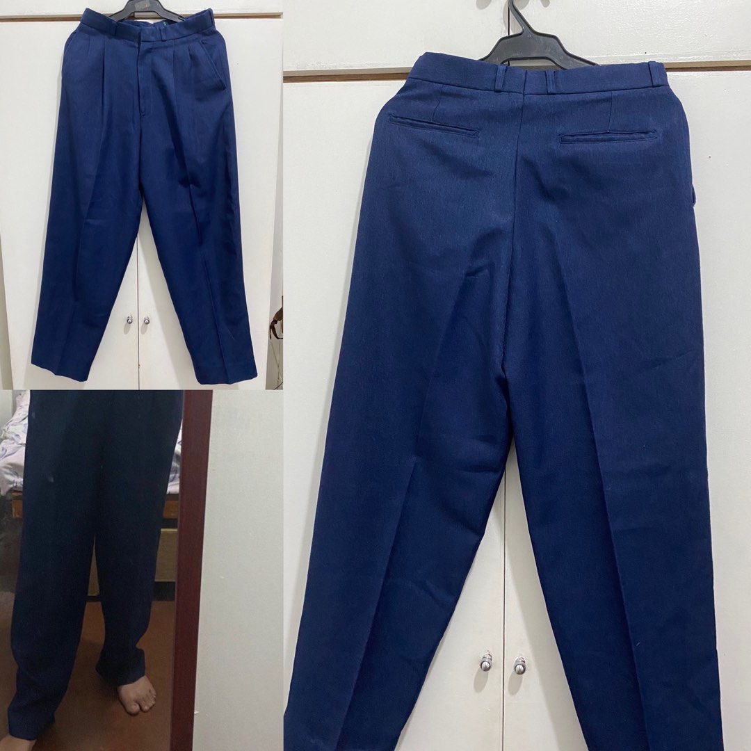 Navy blue baggy slacks, Women's Fashion, Bottoms, Other Bottoms on ...