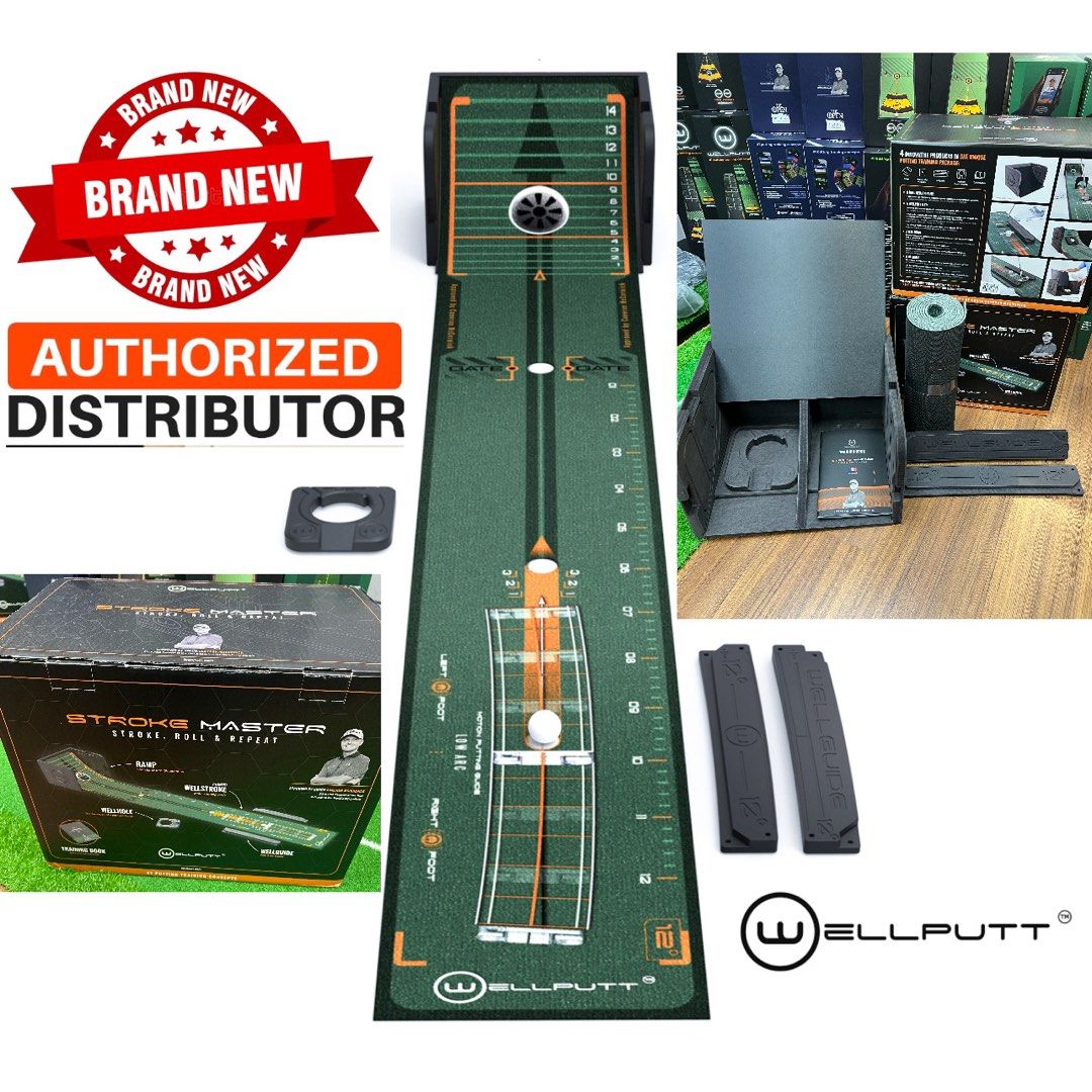 NEW StrokeMaster WellPutt Putting Set - 8.2ft Putting Mat + Manual ...