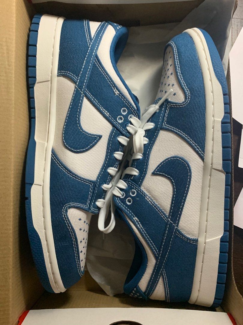 Nike dunk low sashiko industrial blue, Men's Fashion, Footwear ...
