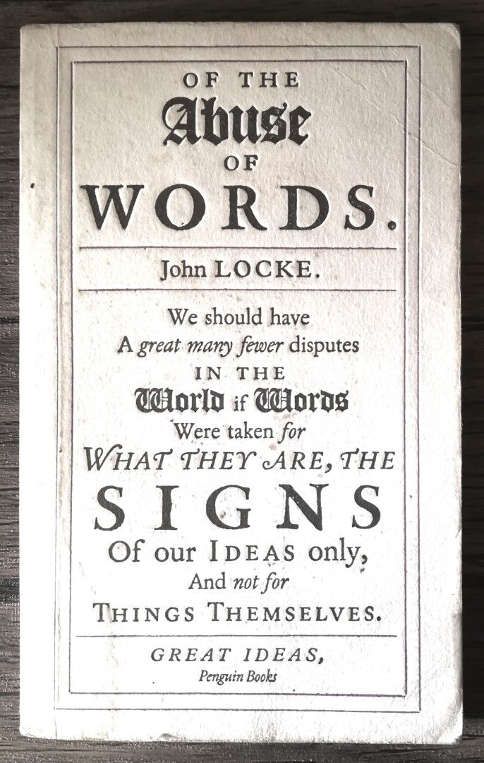 Of the Abuse of Words by John Locke, Hobbies & Toys, Books & Magazines ...