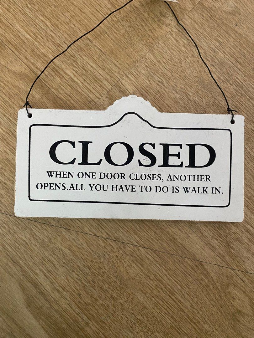 Open and Closed Signage, Furniture & Home Living, Home Decor, Wall ...