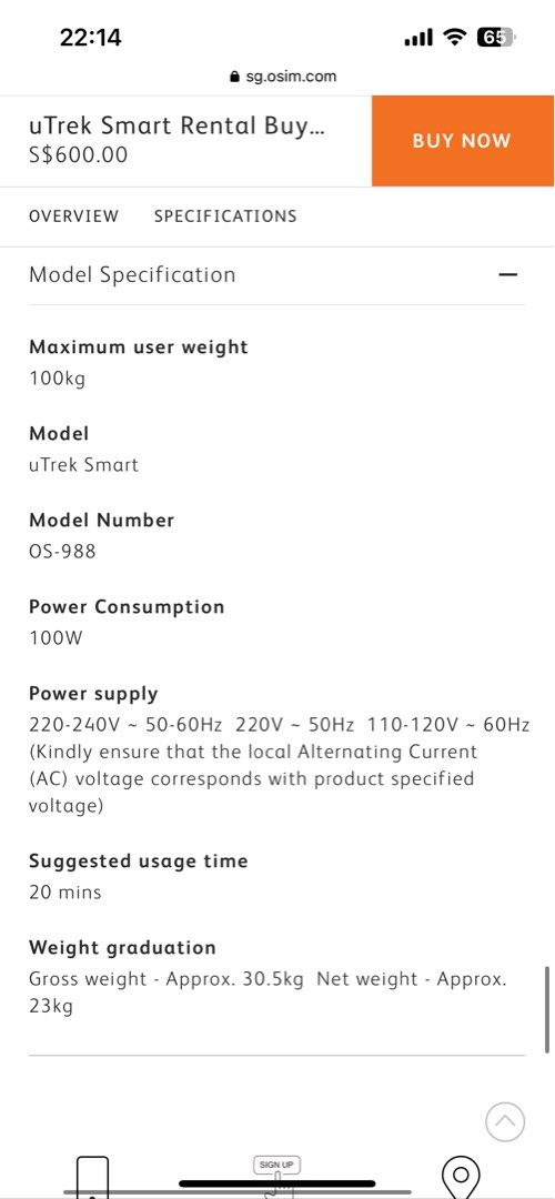 OSIM uTrek Smart OS-988, Sports Equipment, Exercise & Fitness, Cardio ...