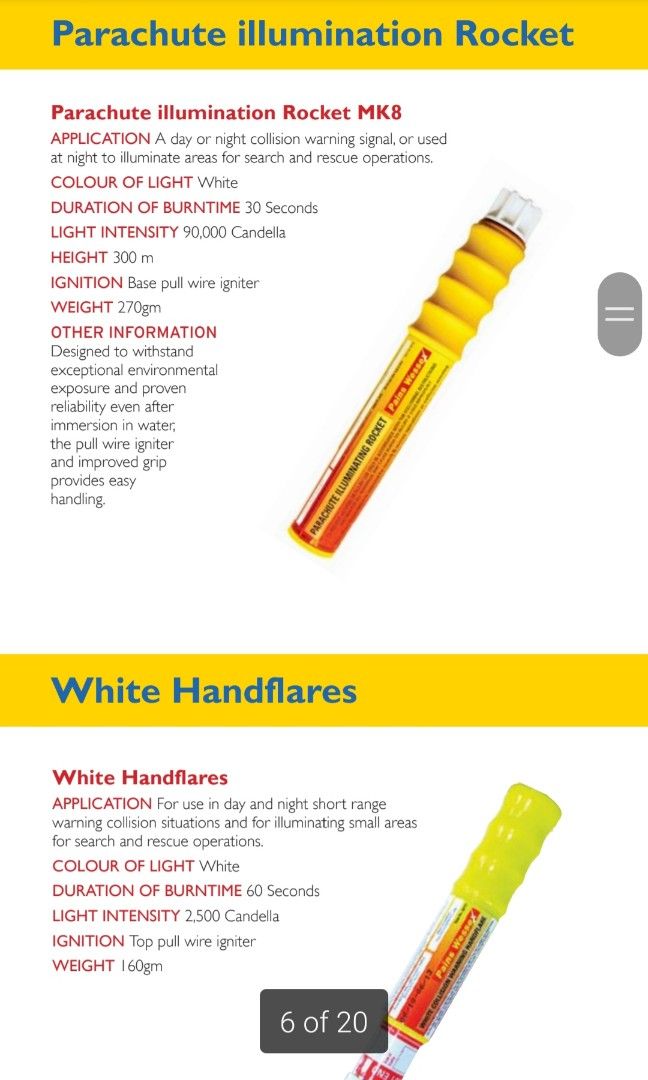 Pains Wessex Marine Distress Signals Signal Flares Smoke Flare ...