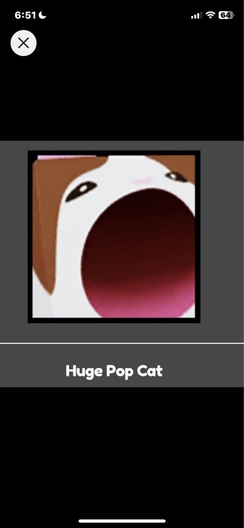 Pet Simulator X Huge Pop Cat, Video Gaming, Video Games, Others on ...