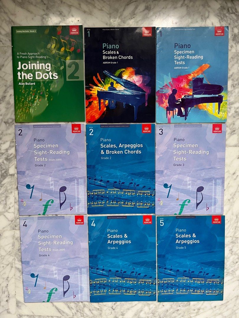 Piano Exam Books (ABRSM Grade 1 to 5), Hobbies & Toys, Music & Media ...