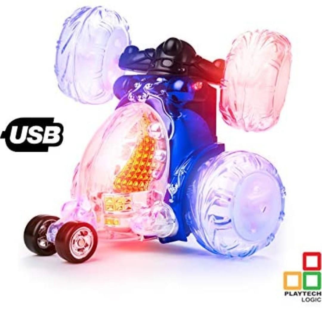 Playtech Logic Invincible Tornado 360 Remote Control Stunt Car Light Up ...