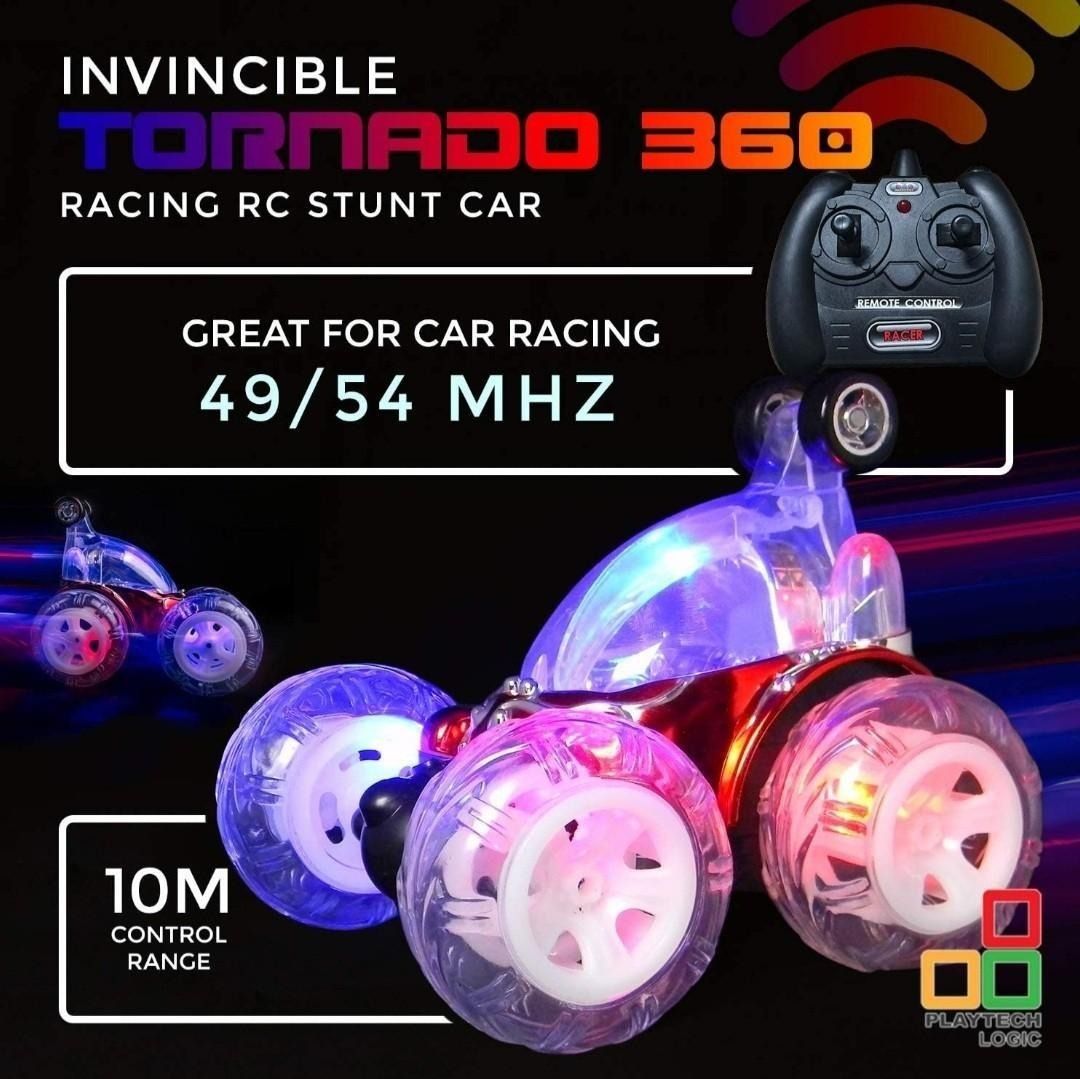 Playtech Logic Invincible Tornado 360 Remote Control Stunt Car Light Up ...