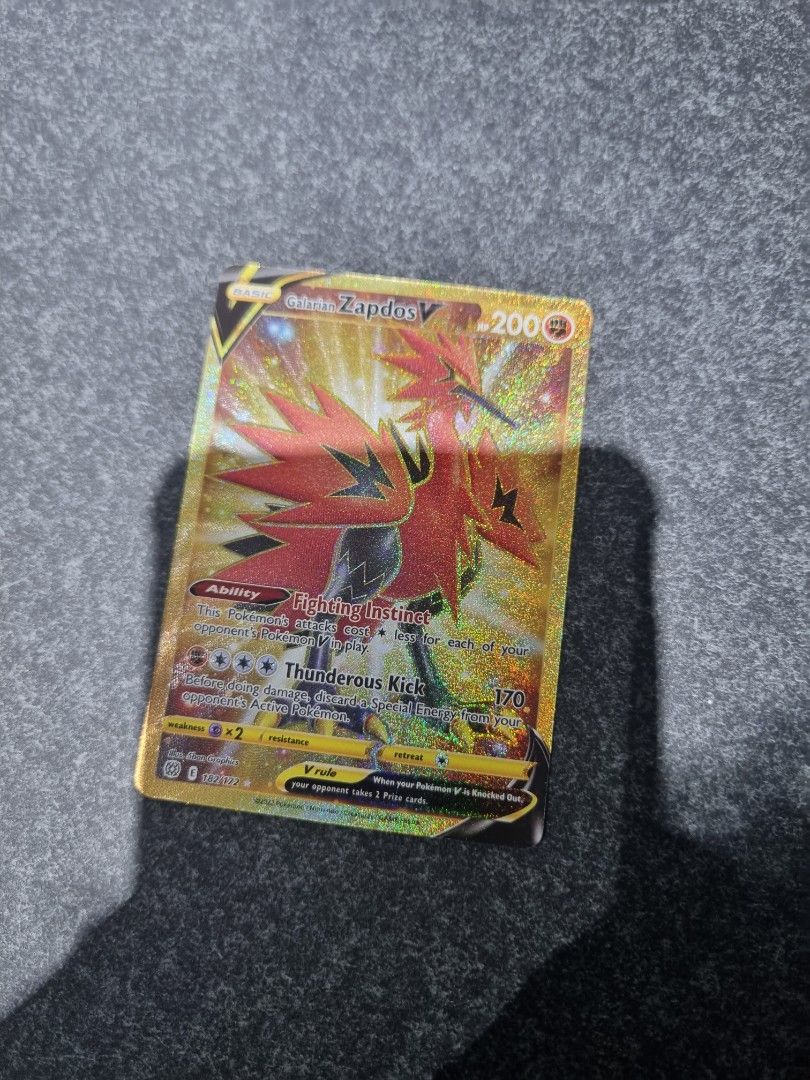 Pokemon Gold Galarian Zapdos Secret Rare, Hobbies & Toys, Toys & Games ...