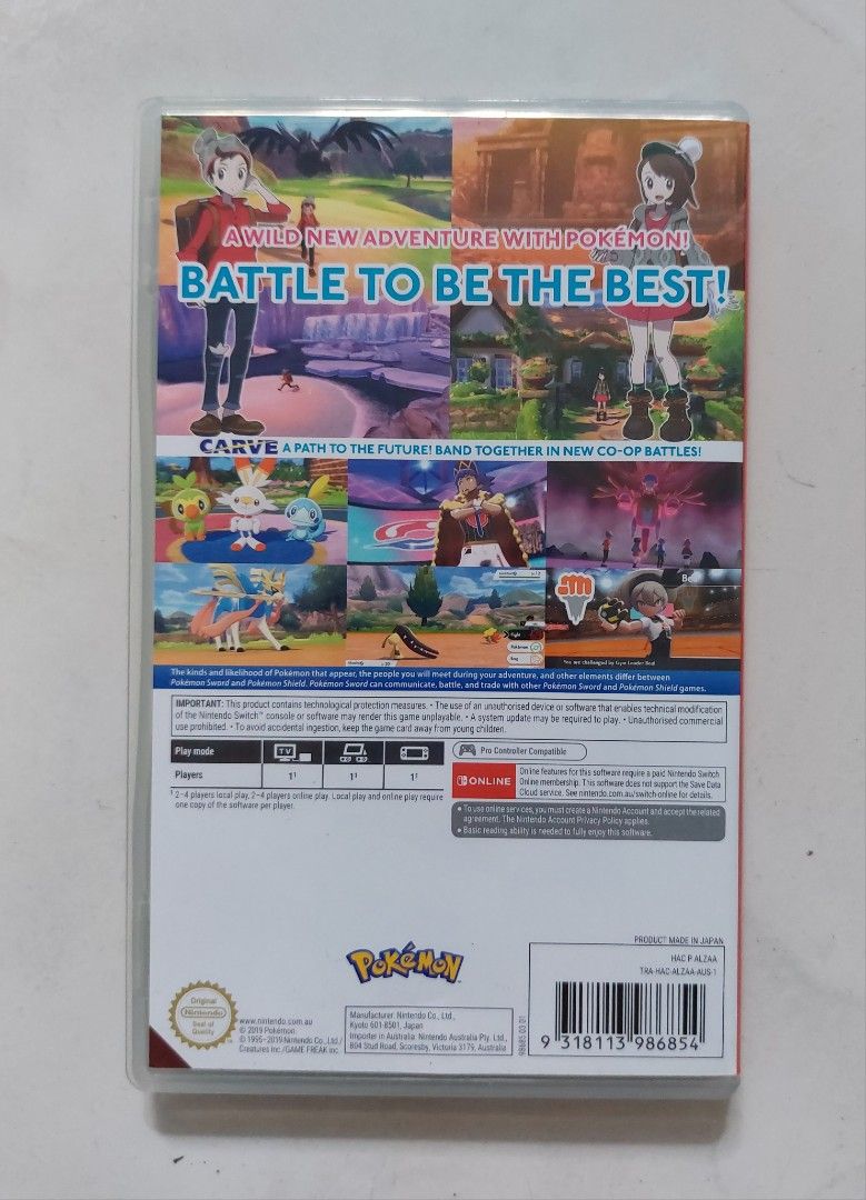 Pokemon Sword - Nintendo Switch Cartridge and Case, Video Gaming, Video ...
