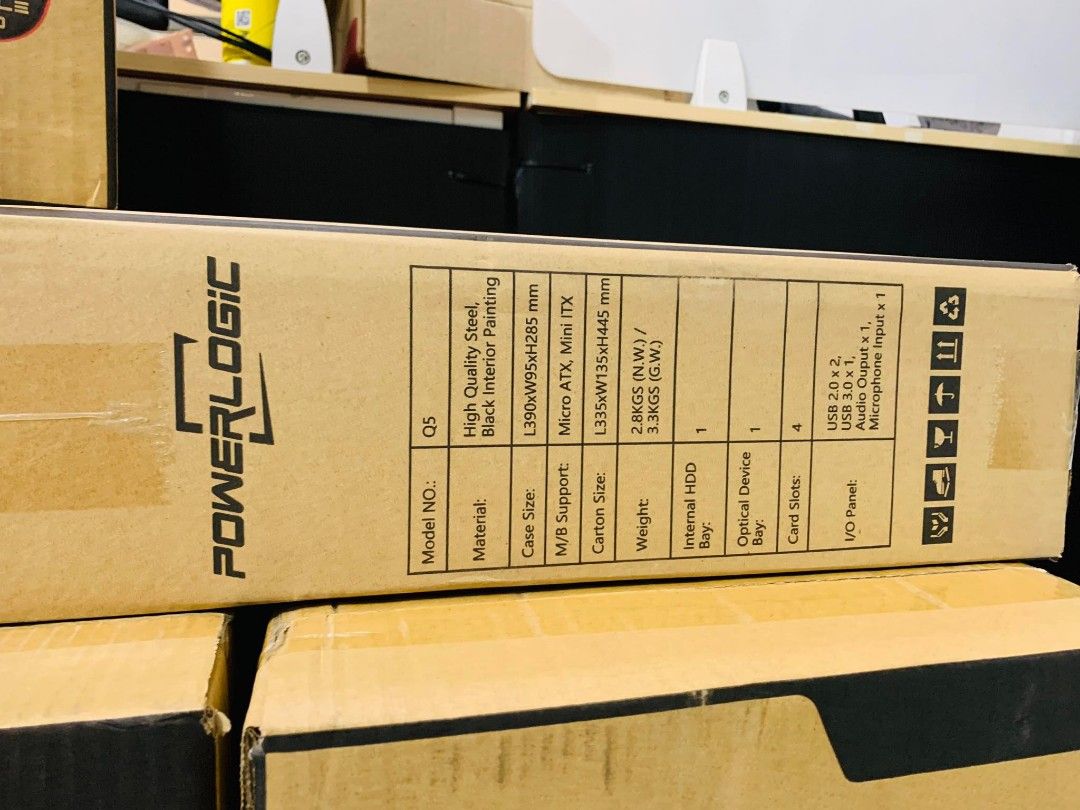 Powerlogic Q5 Slim Mini-Micro ATX PC Desktop Case with 600w PSU ...