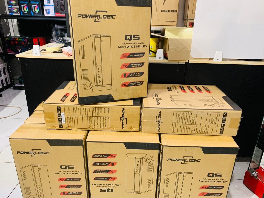 Powerlogic Q5 Slim Mini-Micro ATX PC Desktop Case with 600w PSU ...