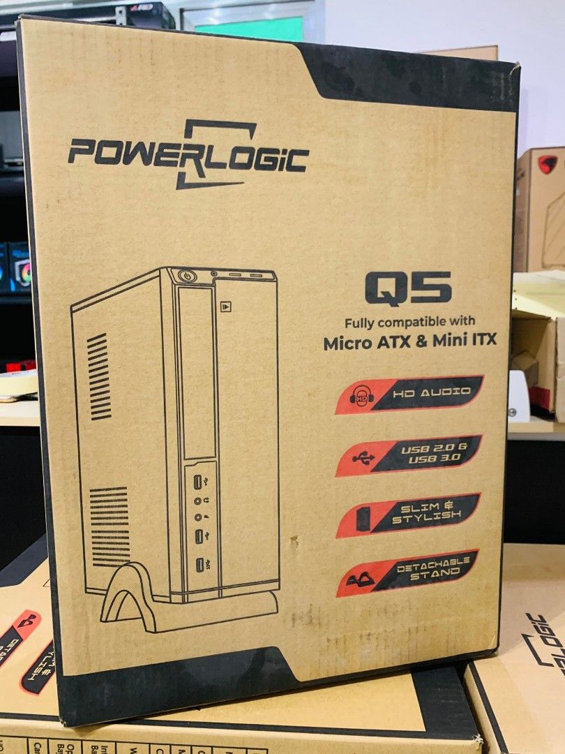 Powerlogic Q5 Slim Mini-Micro ATX PC Desktop Case with 600w PSU ...