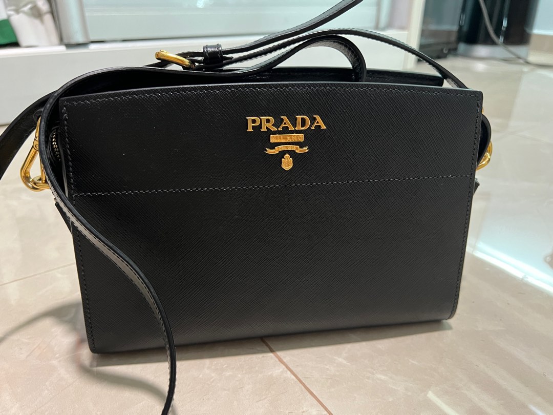 Prada Black Crossbody Esplanade Bag, Women's Fashion, Bags & Wallets, Cross-body Bags on Carousell