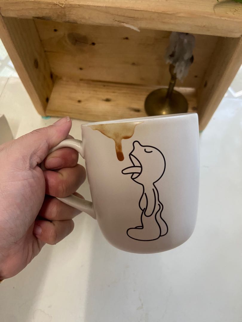 Pre-loved Propaganda Coffee mug with fake coffee stain & cartoon ...